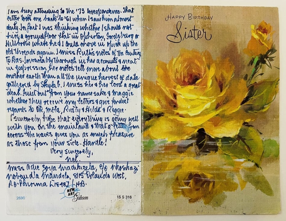 Photos, birthday cards and letters from Nelson Mandela in prison reveal ...